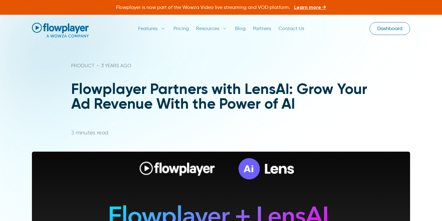 Flowplayer Partners with LensAI: Grow Your Ad Revenue With the Power of AI | Flowplayer