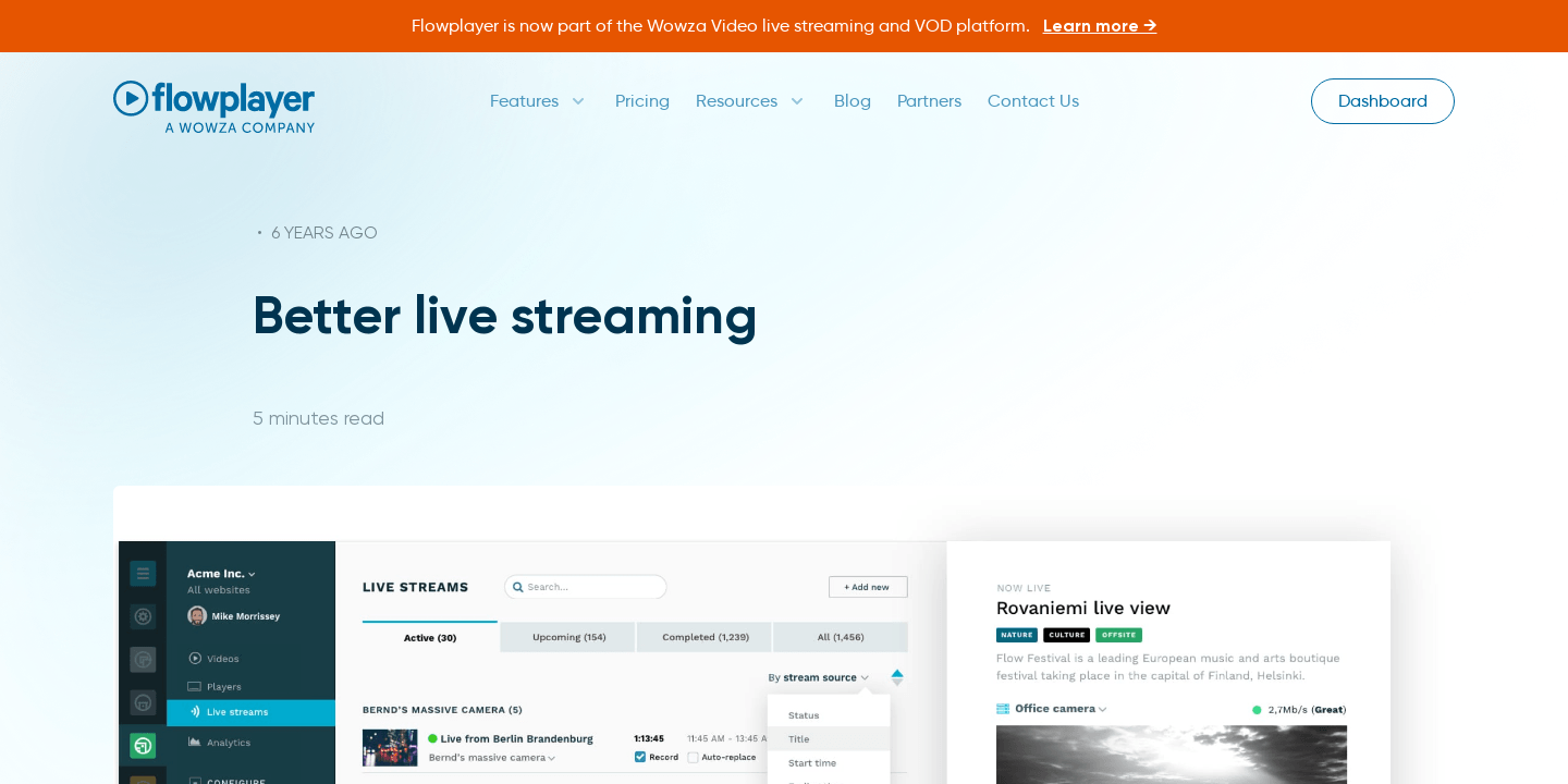 Simplified, and more usable live streaming | Flowplayer
