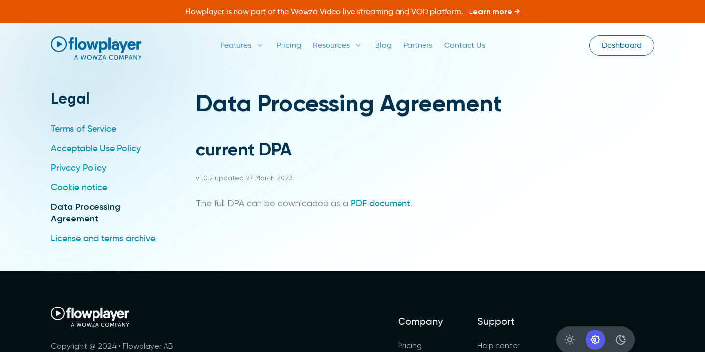 Data Processing Agreement | Flowplayer