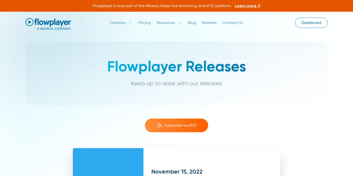 Recently released features | Flowplayer