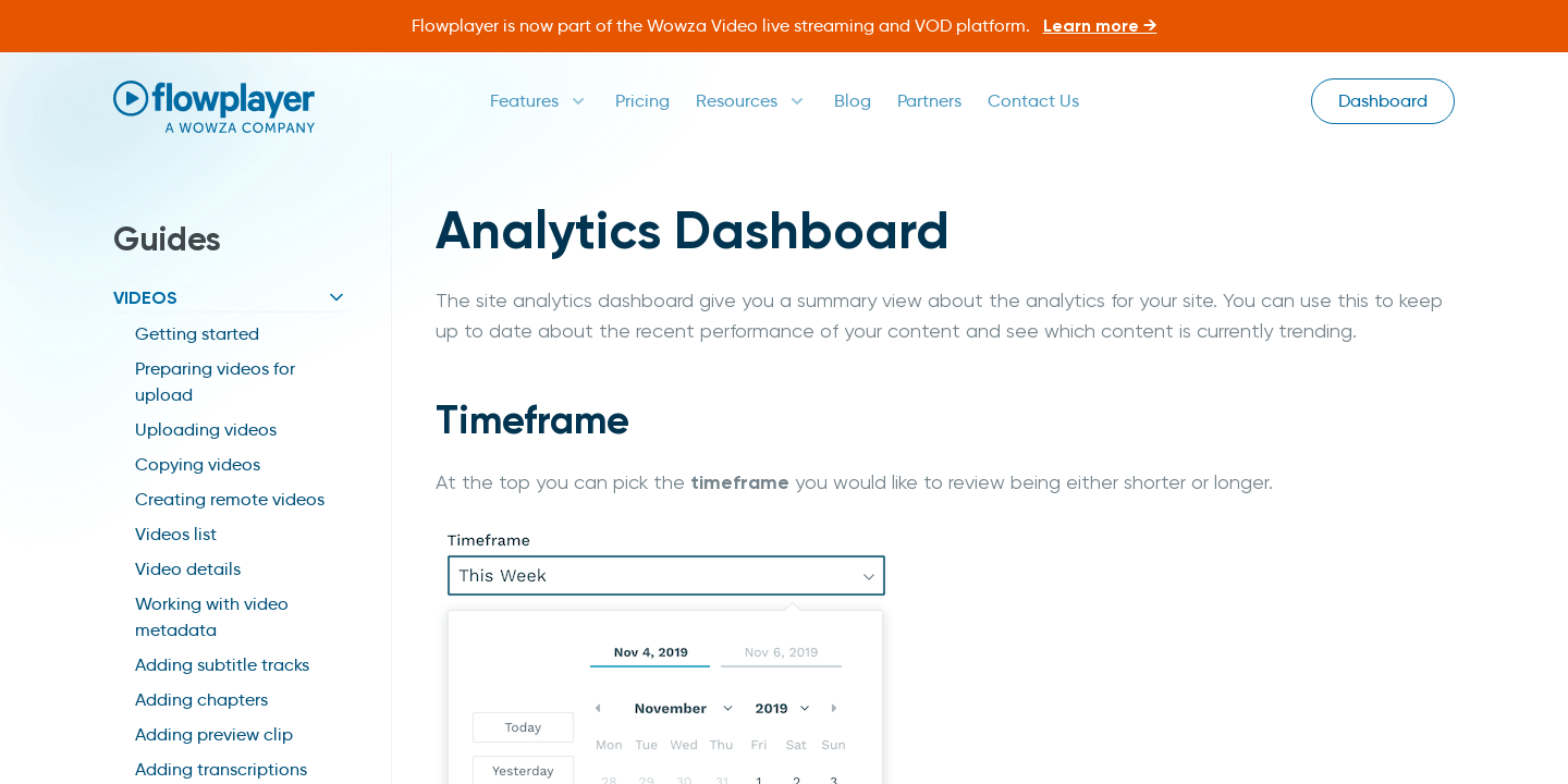 Dashboard | Flowplayer