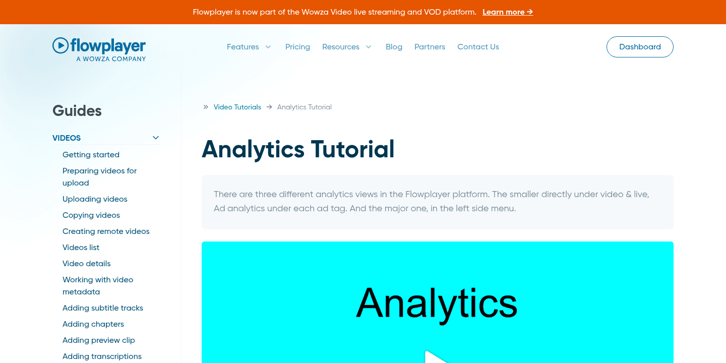 Analytics Tutorial Flowplayer