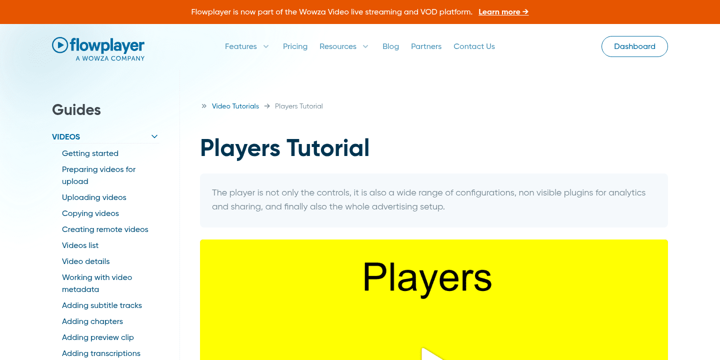 Players Tutorial Flowplayer