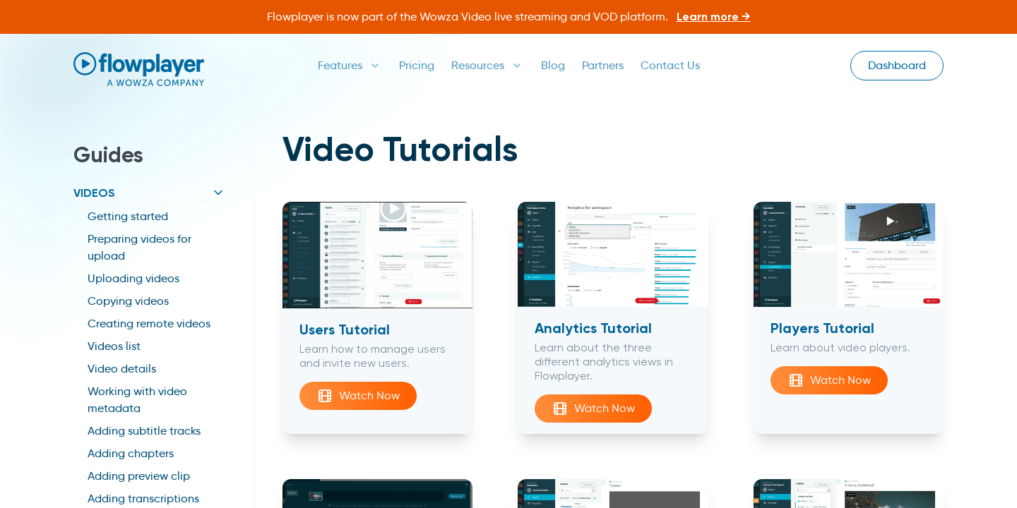 Video Tutorials | Flowplayer