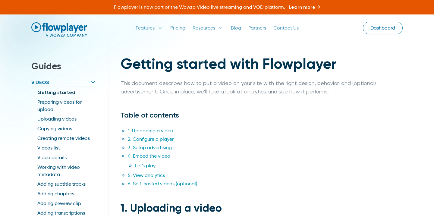 Getting started | Flowplayer