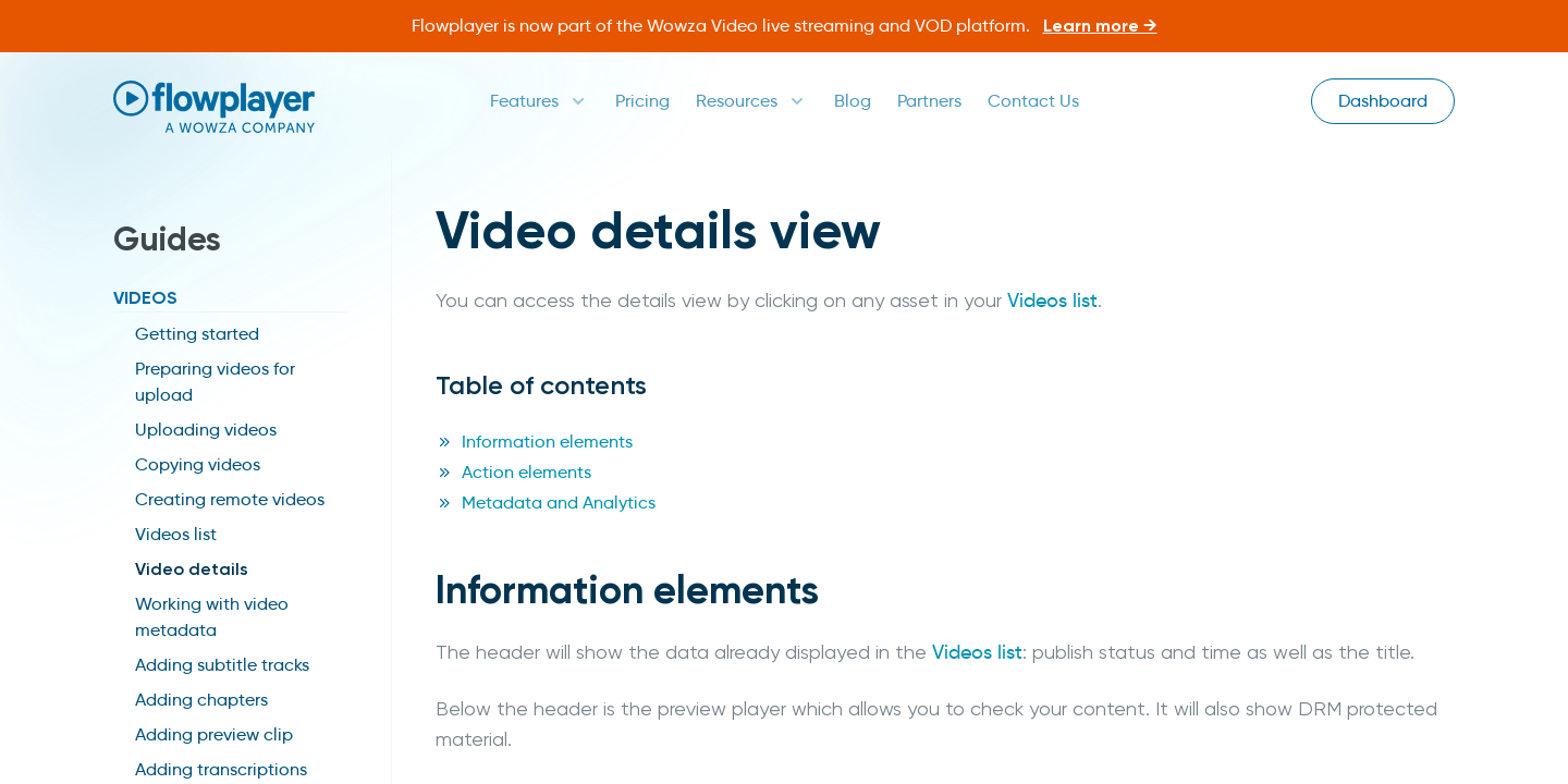 Video details | Flowplayer